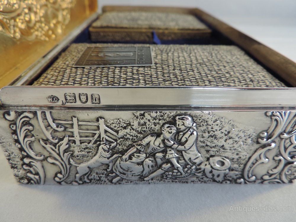Antiques Atlas - Silver 2 Pack Playing Card Box