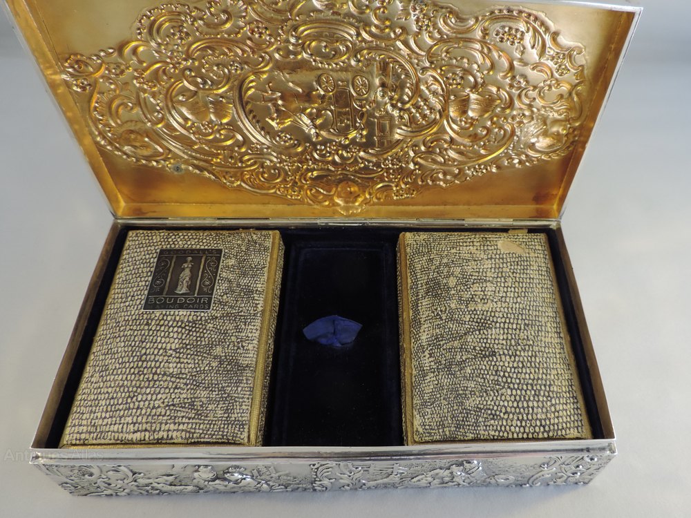 Antiques Atlas - Silver 2 Pack Playing Card Box