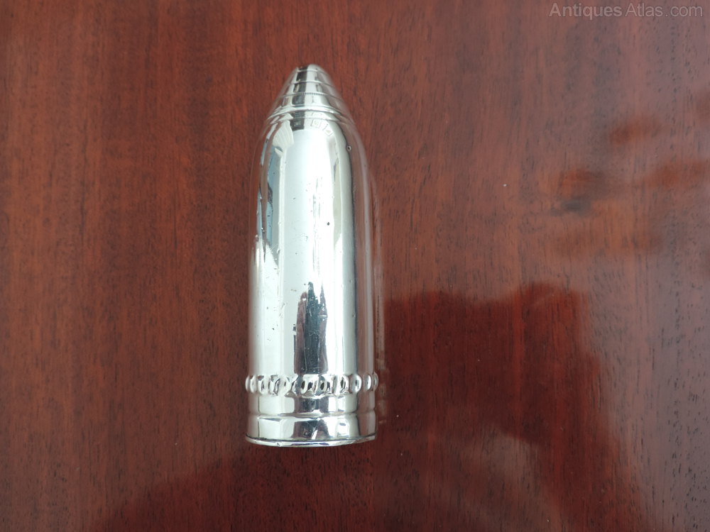 Antiques Atlas - Silver Artillery Shell Shaped Cologne Bottle