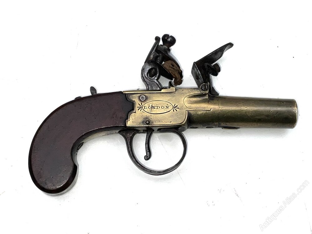 Antiques Atlas - FLINTLOCK PISTOL ALL BRASS BOX LOCK BY G ROBERTS ...