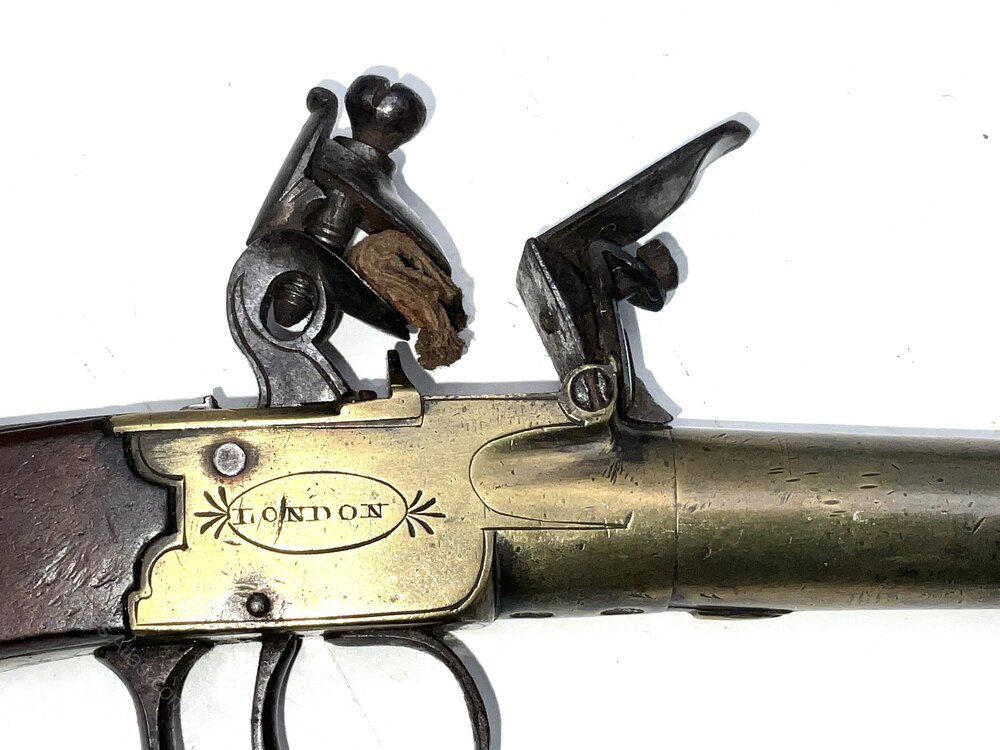 Antiques Atlas - FLINTLOCK PISTOL ALL BRASS BOX LOCK BY G ROBERTS ...