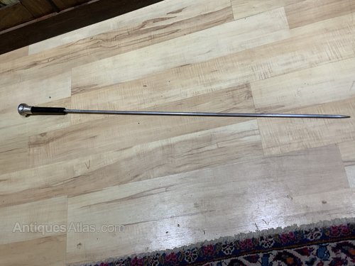 Antiques Atlas - R.S.M 1920’s Silver Topped Cane Walking Stick Sword