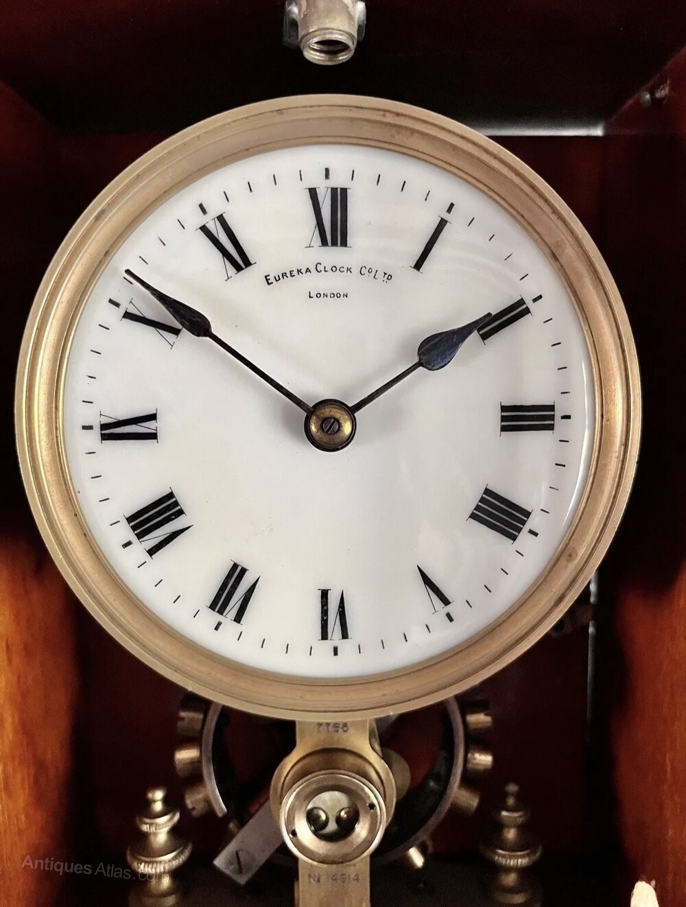 Antiques Atlas - Eureka Library Clock In Mahogany No.7765 WORKING