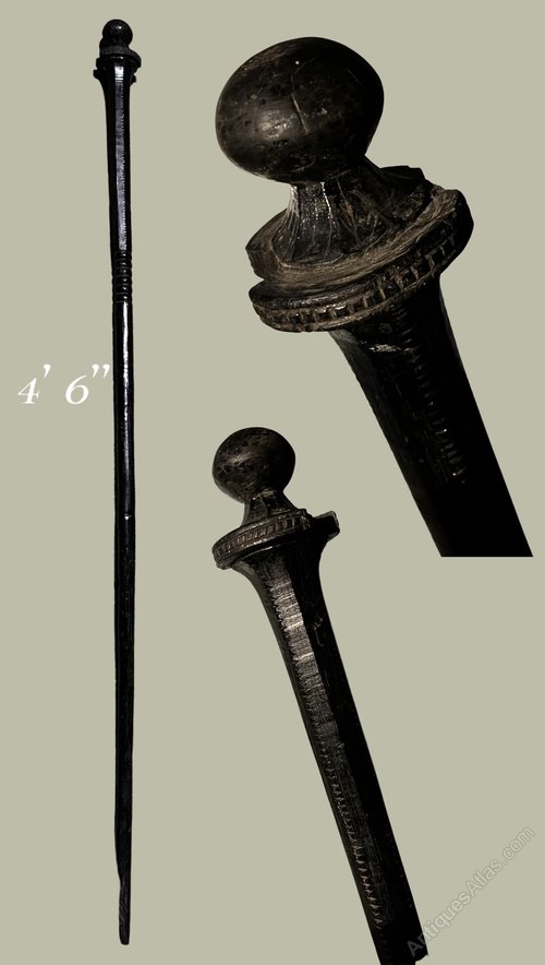 Antiques Atlas - Full Size 19th Century Ebony Ceremonial Staff as1111a098