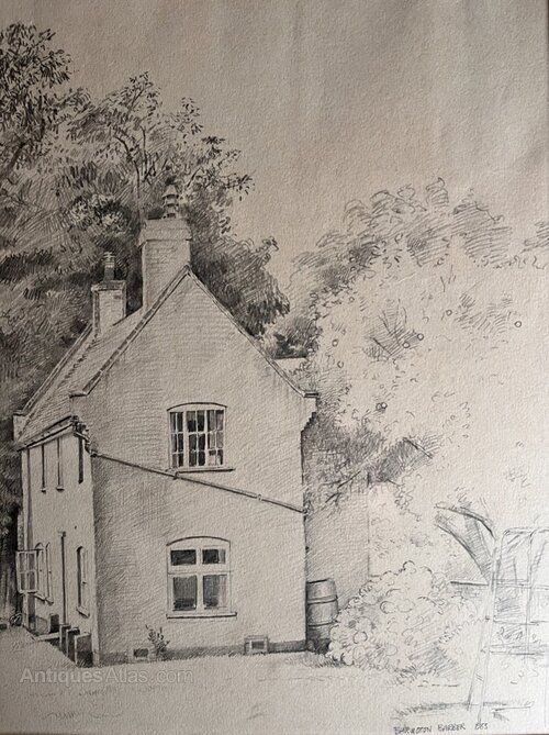 Antiques Atlas - Large Original Pencil Drawing By Barrington Barber