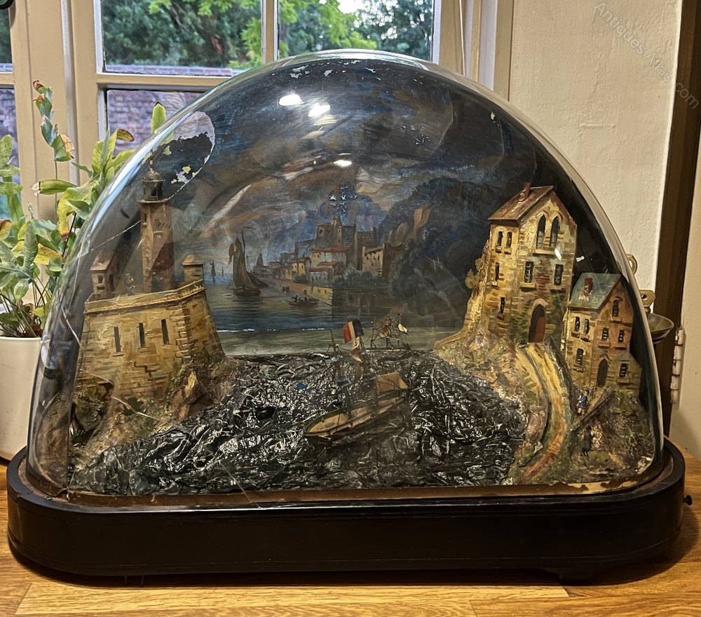 Antiques Atlas - Rocking Ship Automaton Under Glass Dome C.1890