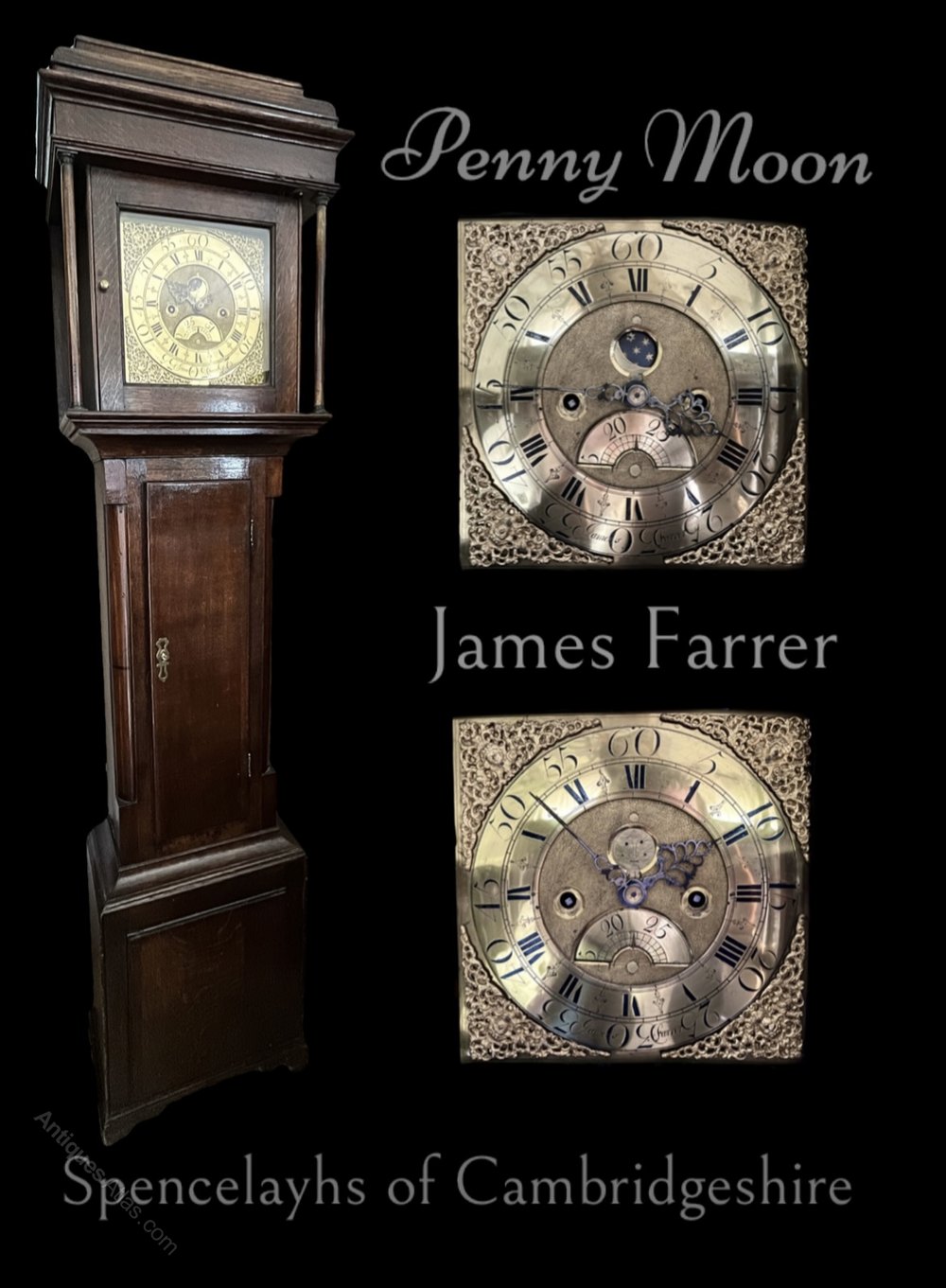 Antiques Atlas - Ten Inch 8 Day Penny Moon Halifax Longcase Clock