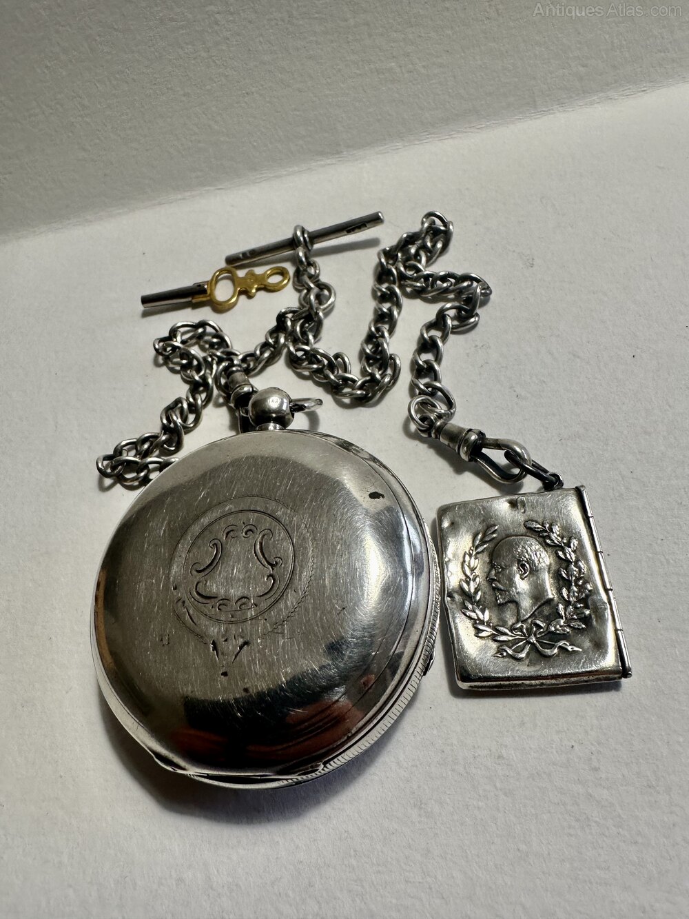 Antiques Atlas - Silver Pocket Watch Chain Stamp Box Chester 1900