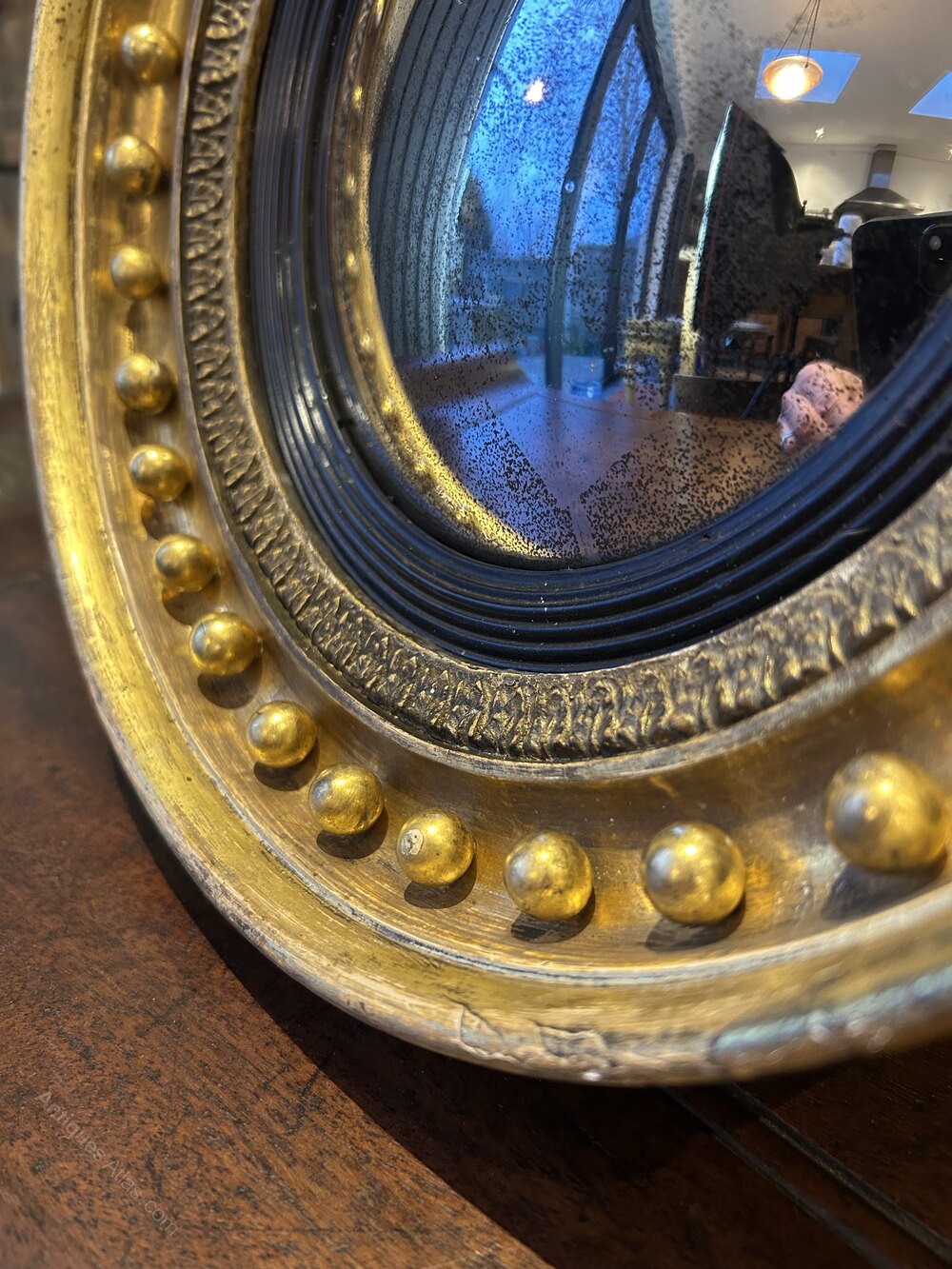 Antiques Atlas - Pair Of Regency Gilt Convex Mirrors as1247a006