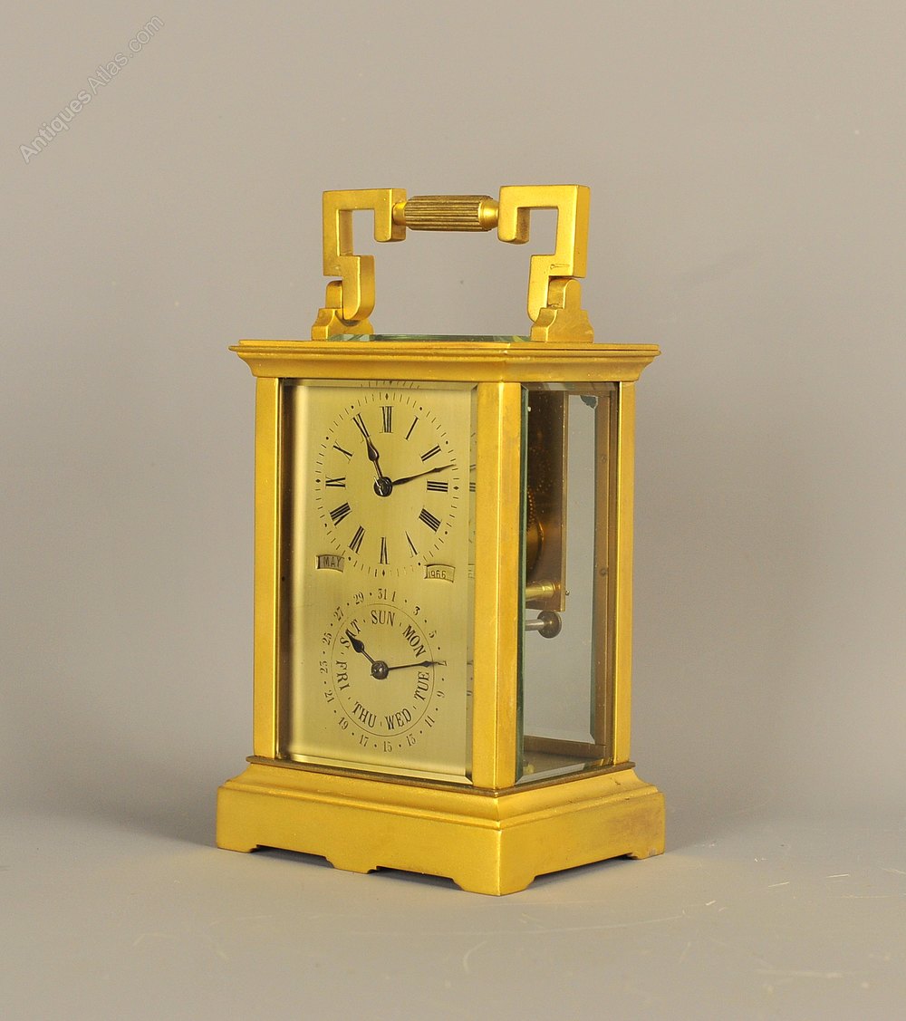 Antiques Atlas - Complicated Calendar Carriage Clock - Brunelot