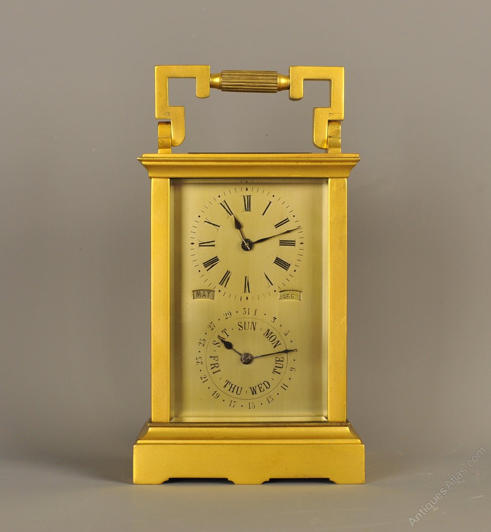Antiques Atlas - Complicated Calendar Carriage Clock - Brunelot