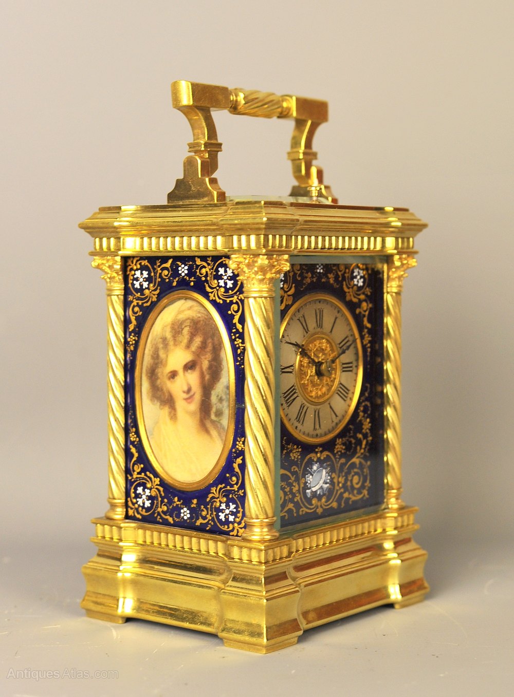 Antiques Atlas - Exceptional Enamel Repeating Carriage Clock