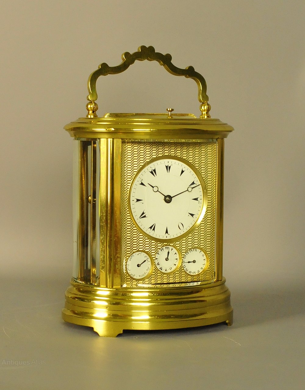 Antiques Atlas - Oval Repeating Carriage Clock Repeat And Alarm