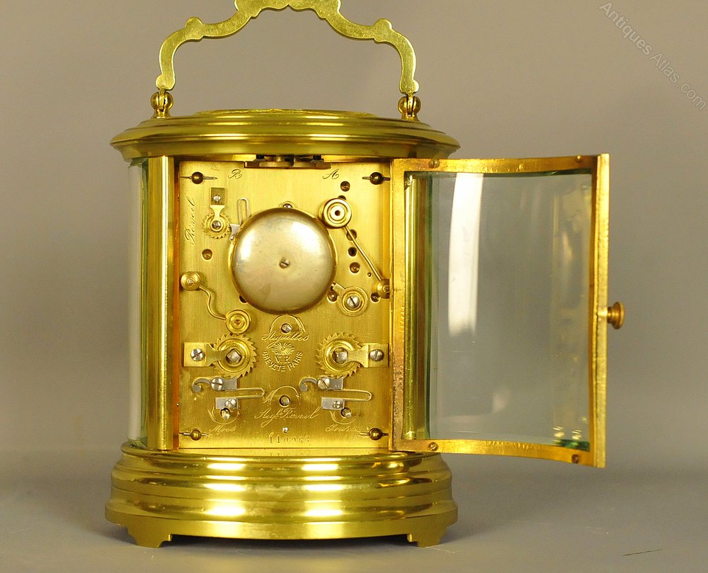 Antiques Atlas - Oval Repeating Carriage Clock Repeat And Alarm