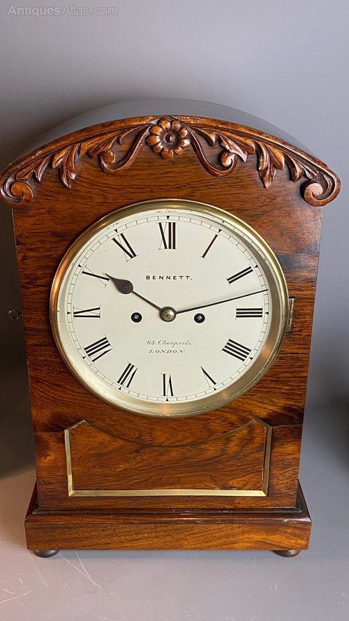 Antiques Atlas - Rosewood Bracket Clock Retailed By Bennett