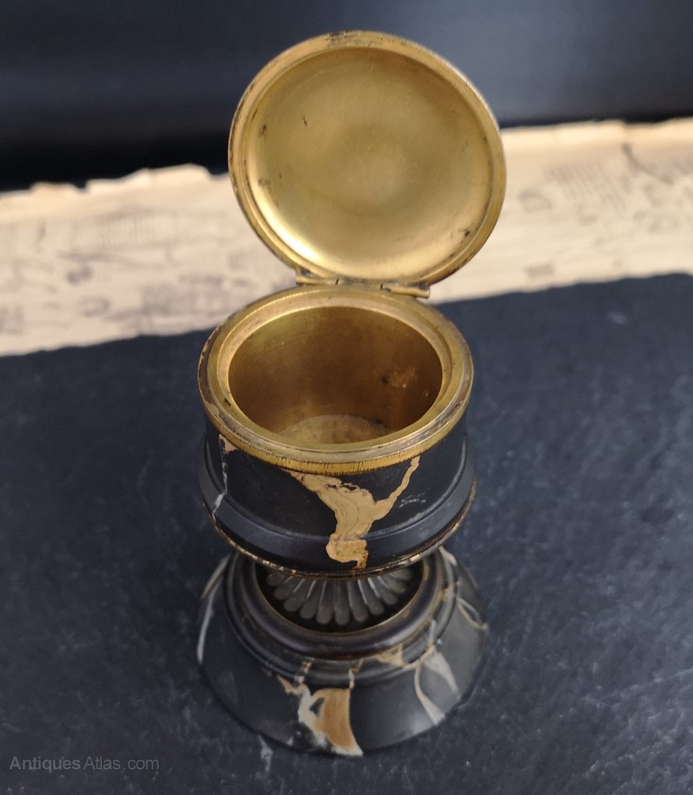 Antiques Atlas - Antique French Bronze And Marble Dove Inkwell