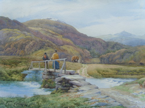 Antiques Atlas - Charles J. Adams 1859-1931 Landscape Watercolour as237a449