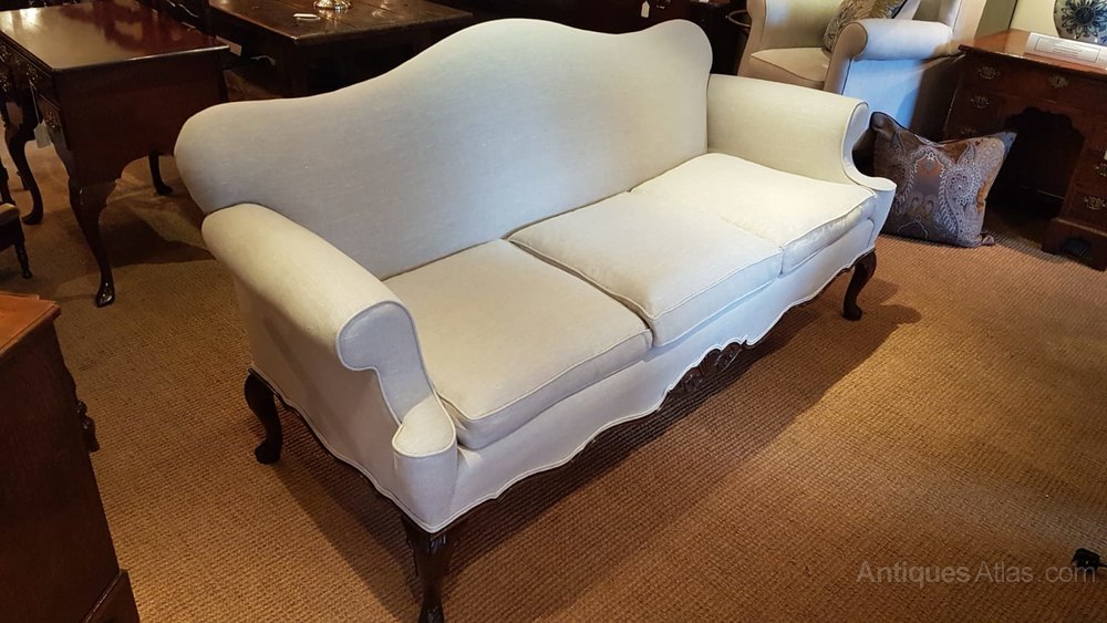 Fine Quality Victorian Linen Covered Sofa as521a3120 / Stock number ...