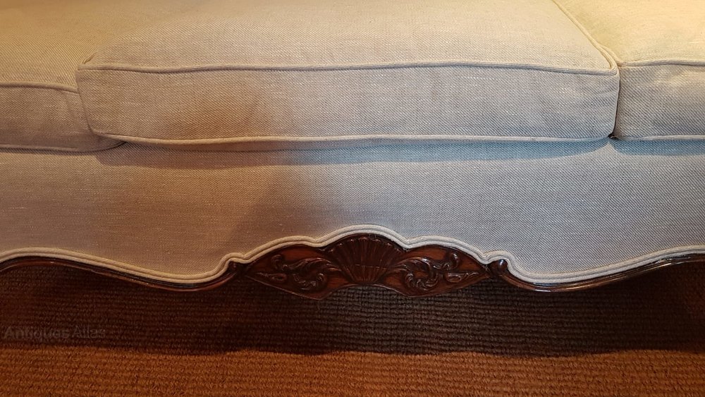 Fine Quality Victorian Linen Covered Sofa as521a3120 / Stock number ...