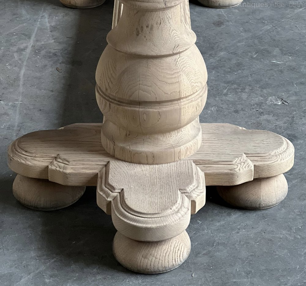 French Bleached Oak Monastery Refectory Table as696a2145 - Antiques Atlas