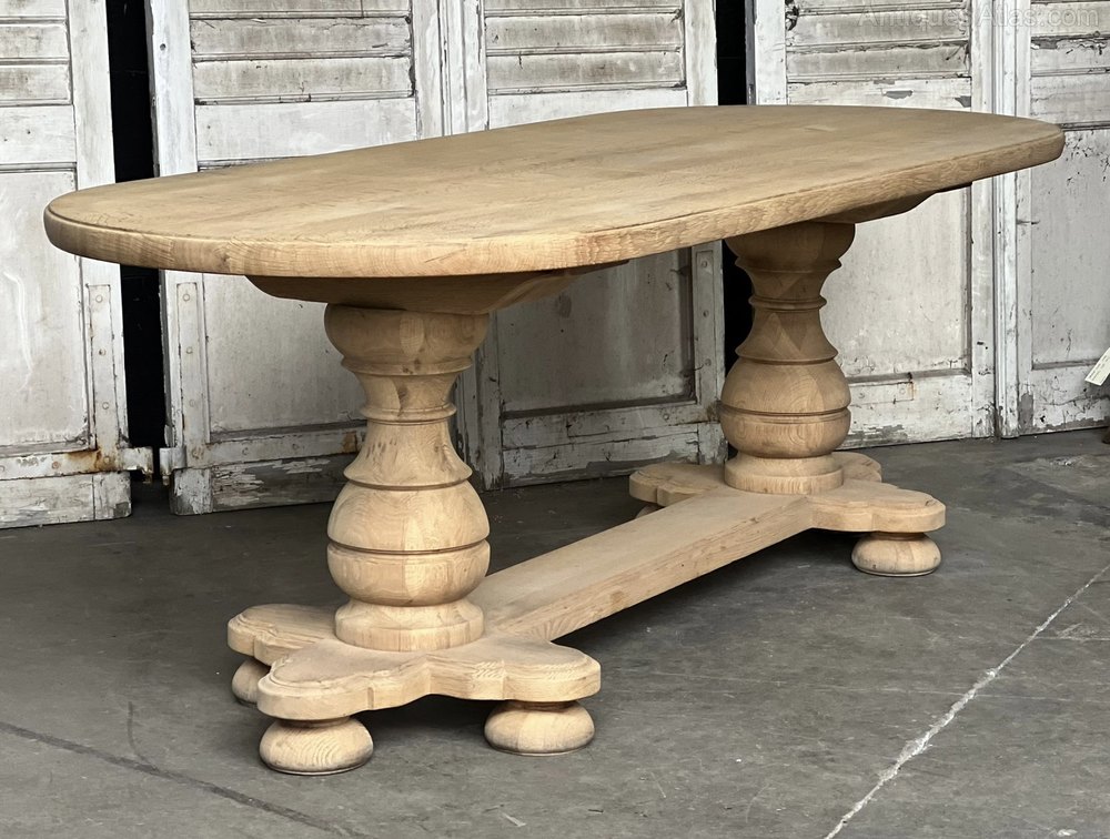 French Bleached Oak Monastery Refectory Table as696a2145 - Antiques Atlas