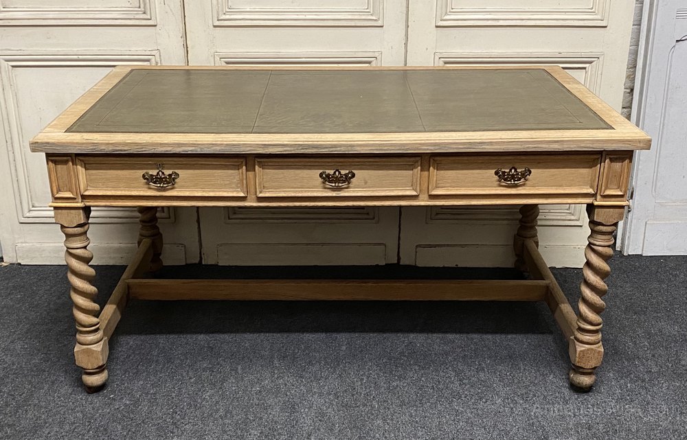 Large Oak 6 Drawer Writing Table as696a1473 - Antiques Atlas