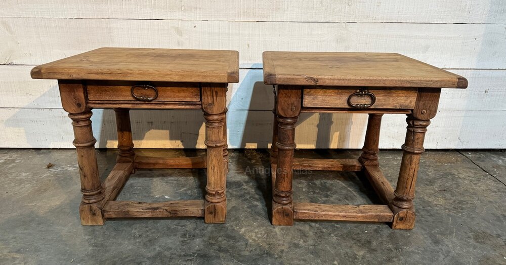 Pair Bleached Oak End Tables as696a2368 - Antiques Atlas