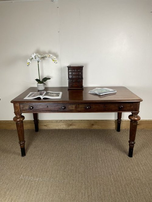 19C Antique Victorian Library Table - Antiques Atlas