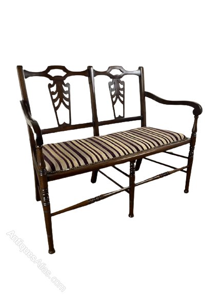 Antique Mahogany Love Bench Seat as1185a043 / TD_3032 - Antiques Atlas