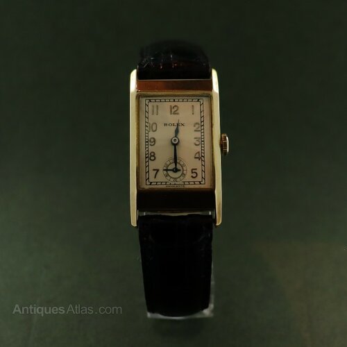 Antiques Atlas - 1930s 9ct Gold Vintage Rolex Tank Watch. Ref 2356 ...