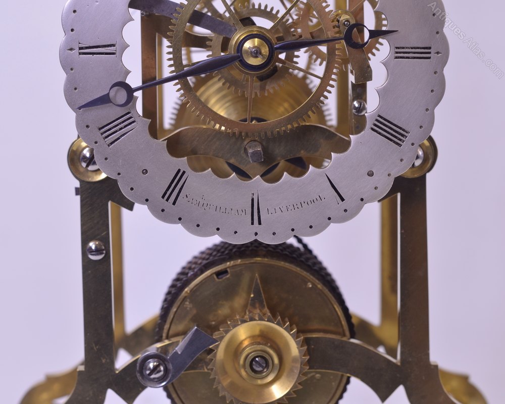 Antiques Atlas - English Passing Strike Skeleton Clock By Quilliam