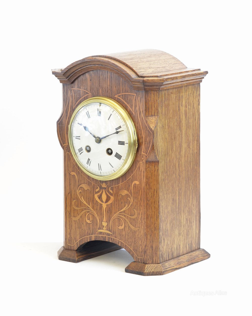 Antiques Atlas - Oak Cased Art Nouveau Mantel Clock