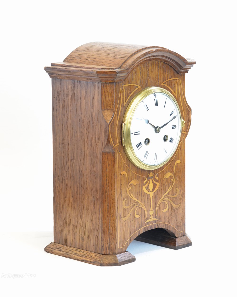 Antiques Atlas - Oak Cased Art Nouveau Mantel Clock