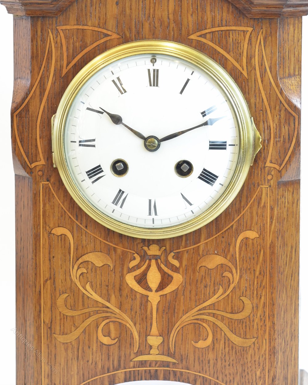 Antiques Atlas - Oak Cased Art Nouveau Mantel Clock