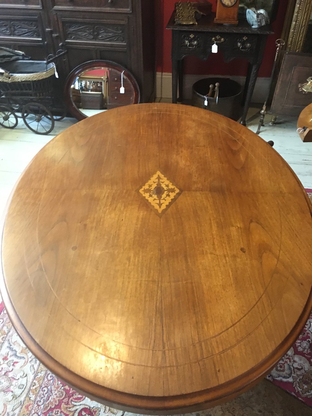 Edwardian Antique Inlaid Tilt Top Table - Antiques Atlas
