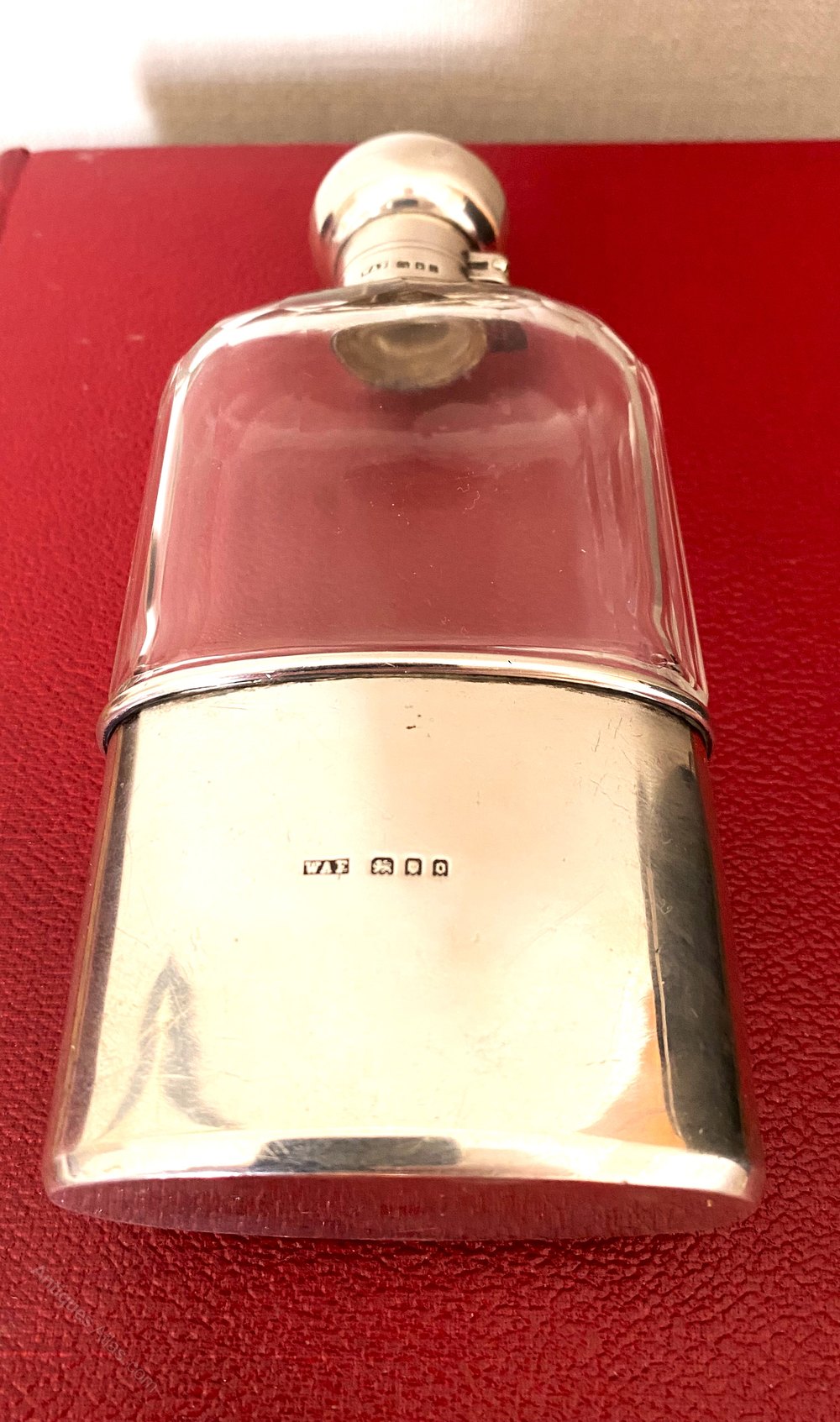 Antiques Atlas - Silver & Glass Hip Flask William Amaziah Ellwick