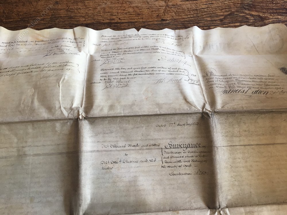 Antiques Atlas - Two Large Indenture Documents 1802 6 Wax Stamps