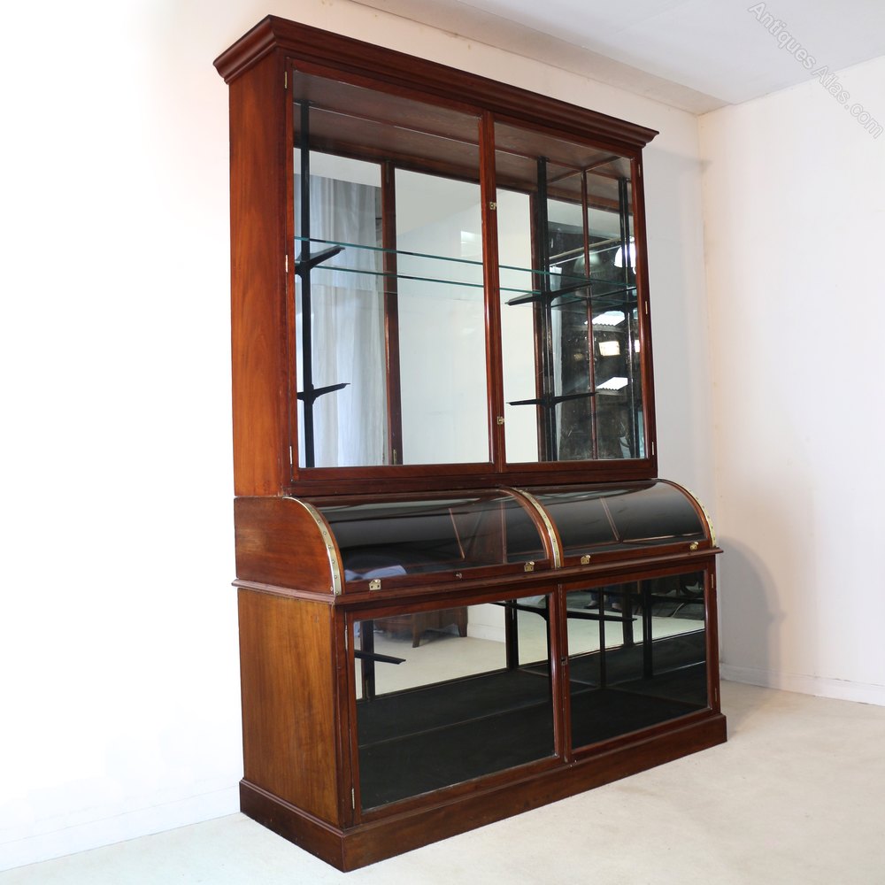 Victorian Mahogany Jewellery/ Shop Display Cabinet - Antiques Atlas