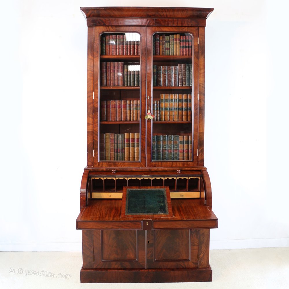 William IV Mahogany Cylinder Bookcase - Antiques Atlas