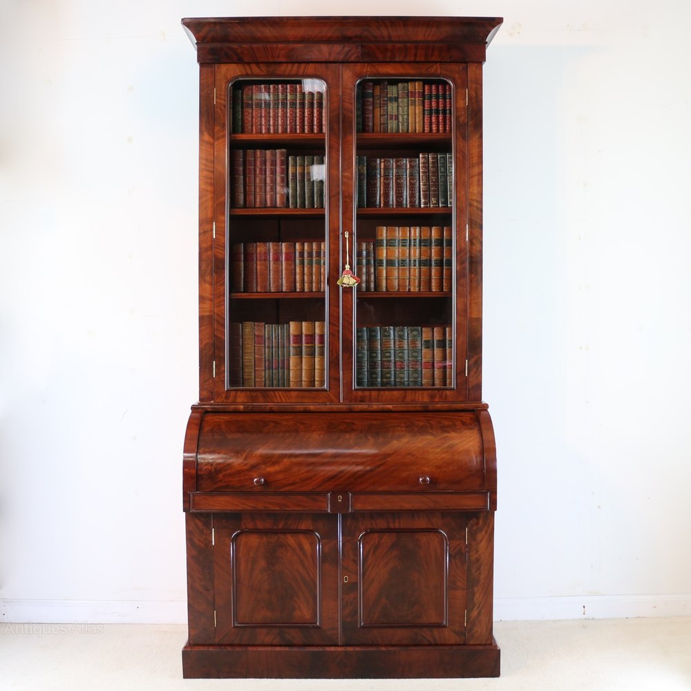 William IV Mahogany Cylinder Bookcase - Antiques Atlas