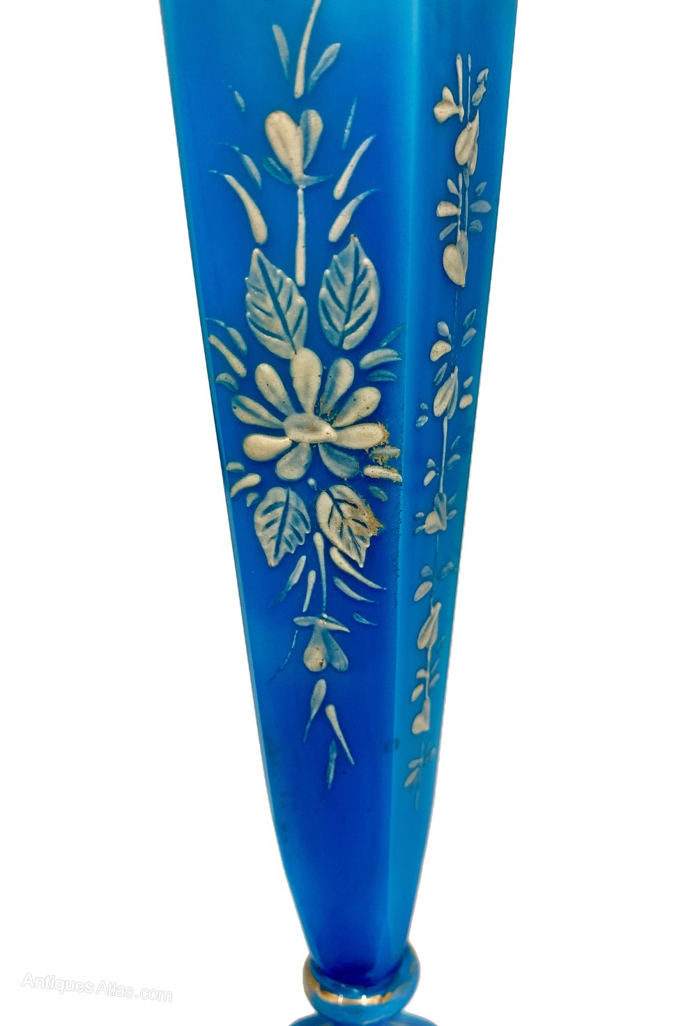 Antiques Atlas - 19 Th Century Blue Opaque Glass Vase Circa 1865