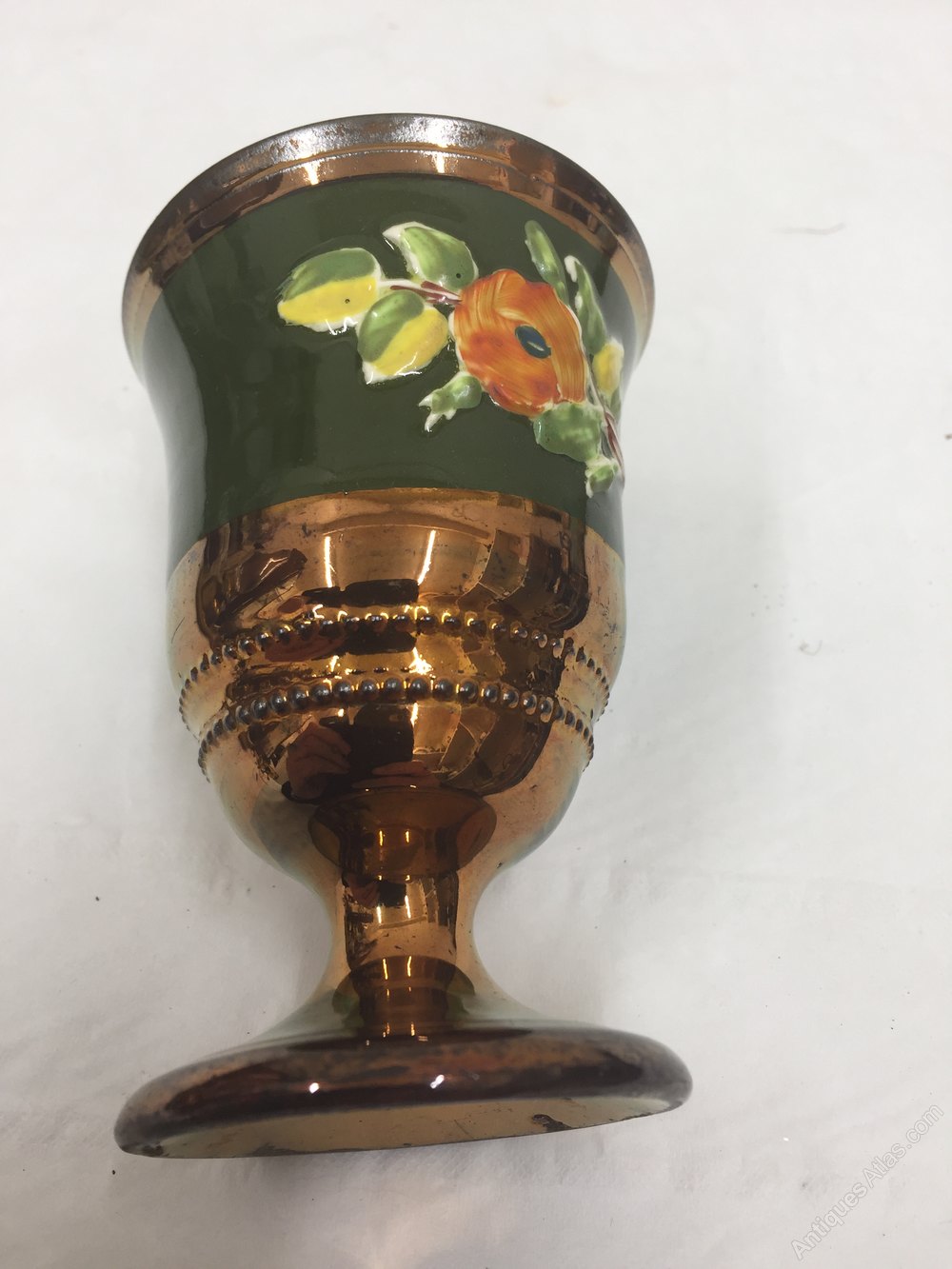 Antiques Atlas - Antique Copper Lustre Goblet Prattware Decoration