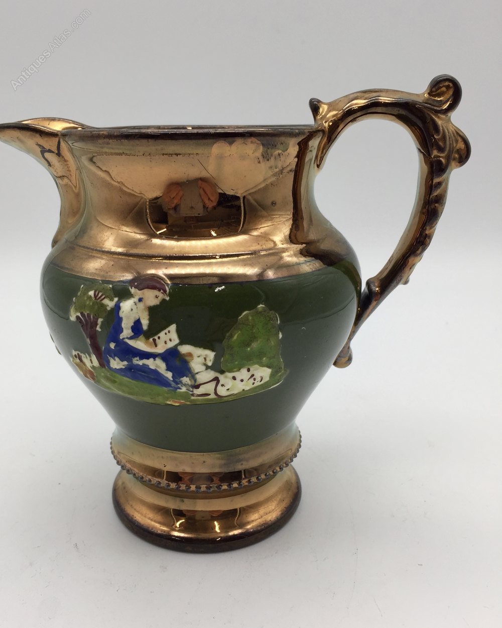 Antiques Atlas - Antique Copper Lustre Pottery Jug Circa 1865