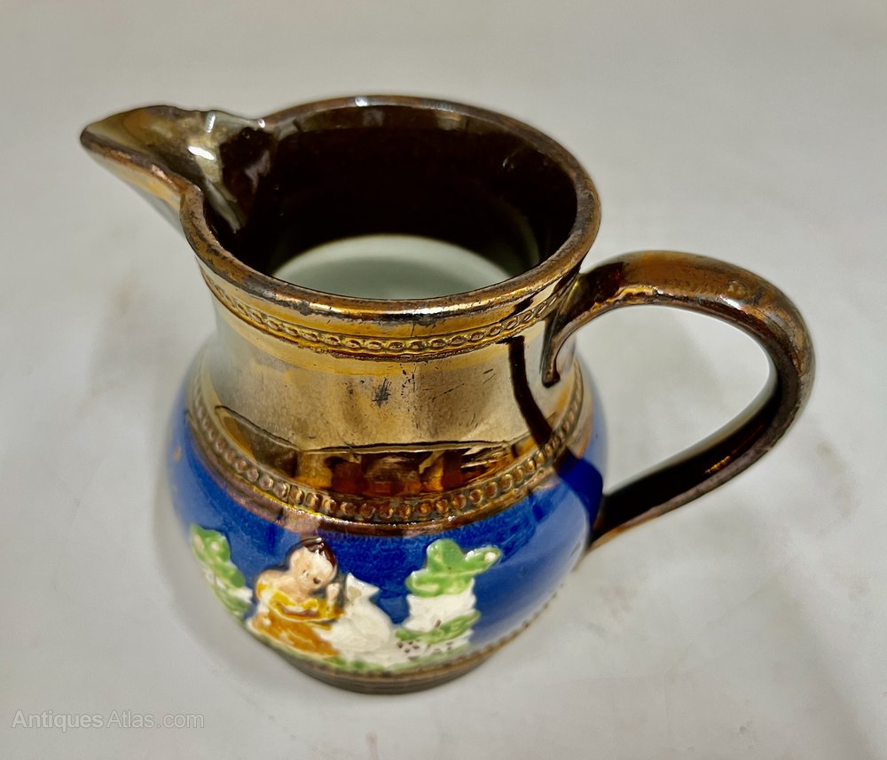 Antiques Atlas - Antique Copper Lustre Pottery Jug Circa 1850