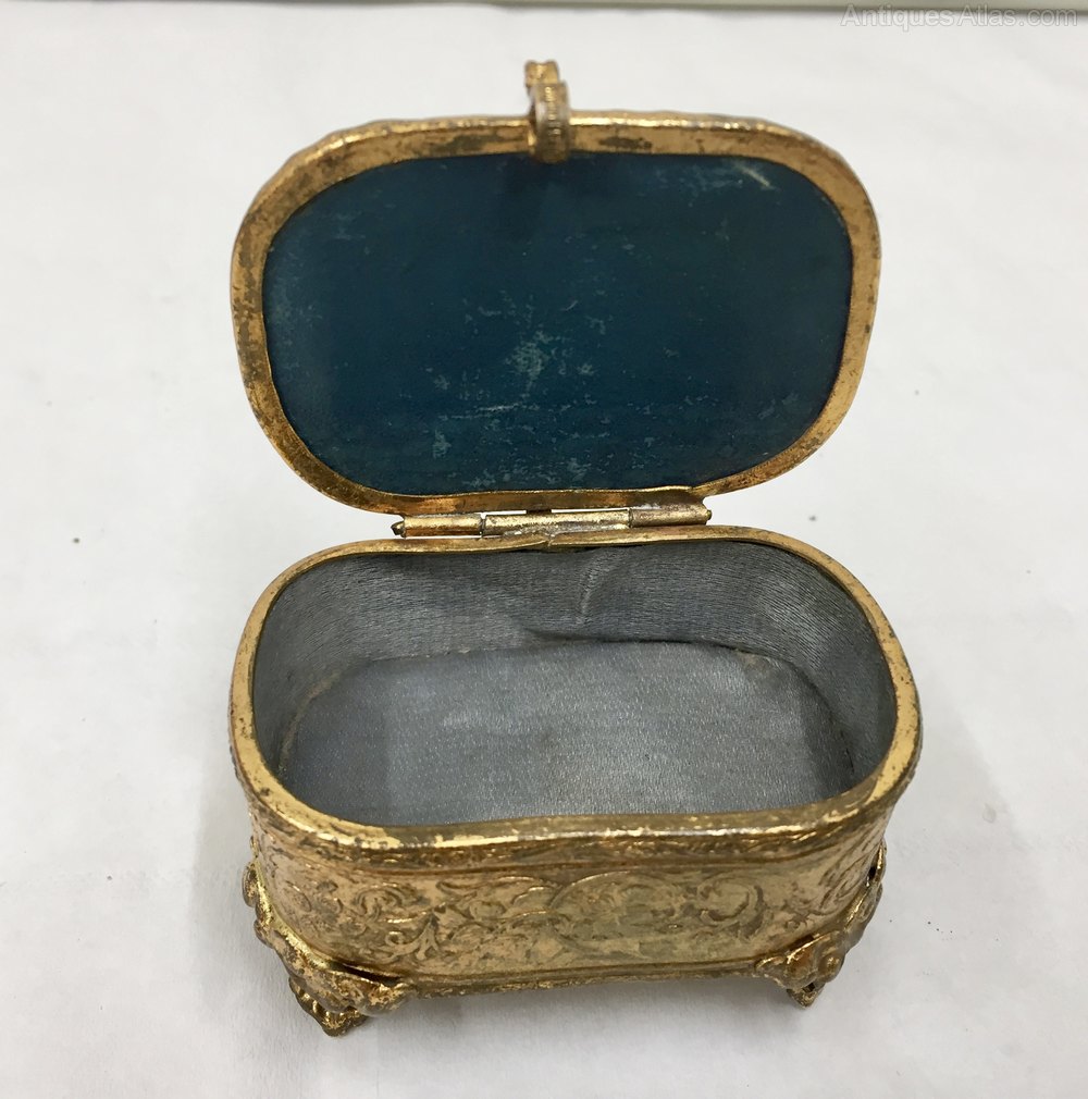 Antiques Atlas - Antique Gilded Metal Ring Box L'Opera Circa 1895