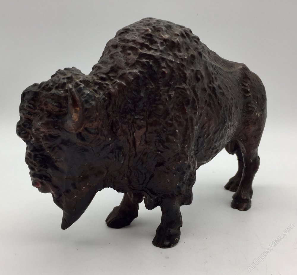 Antiques Atlas - Antique Metal Figure Of A Buffalo Circa 1920