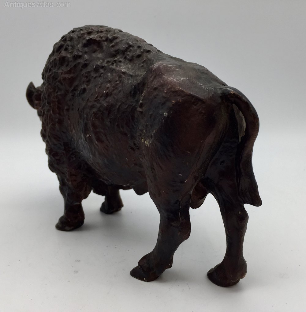 Antiques Atlas - Antique Metal Figure Of A Buffalo Circa 1920