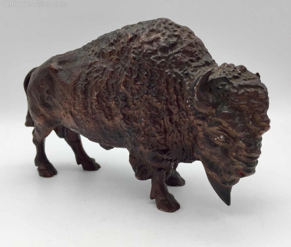 Antiques Atlas - Antique Metal Figure Of A Buffalo Circa 1920