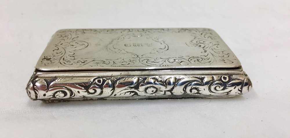 Antiques Atlas - Antique Solid Silver Snuff Box Circa 1839
