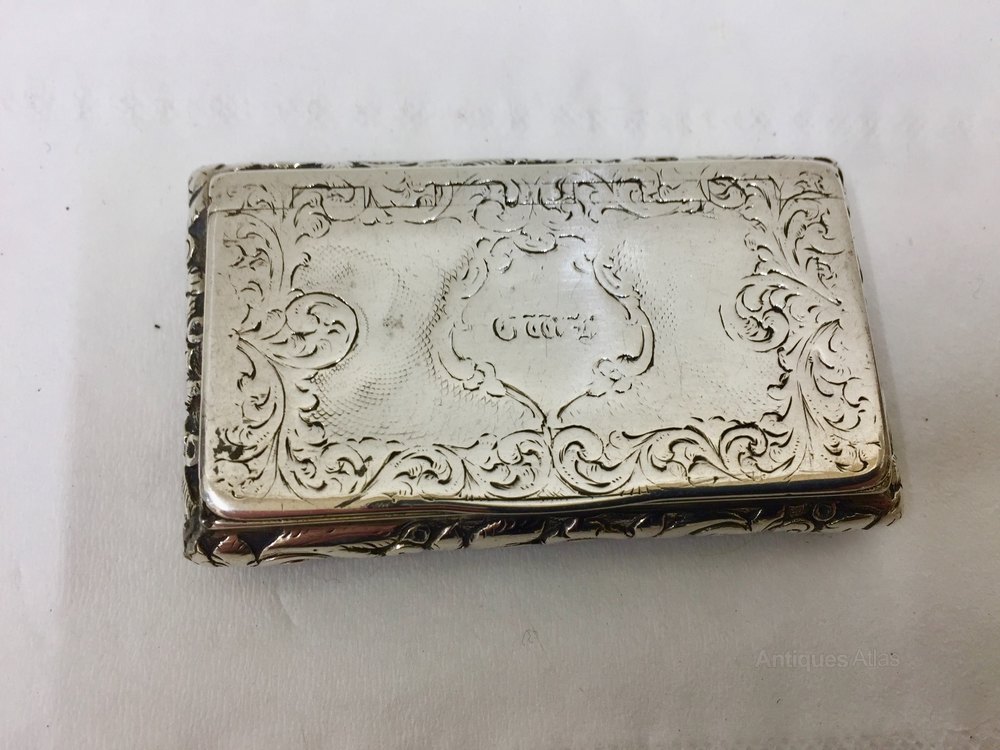 Antiques Atlas - Antique Solid Silver Snuff Box Circa 1839